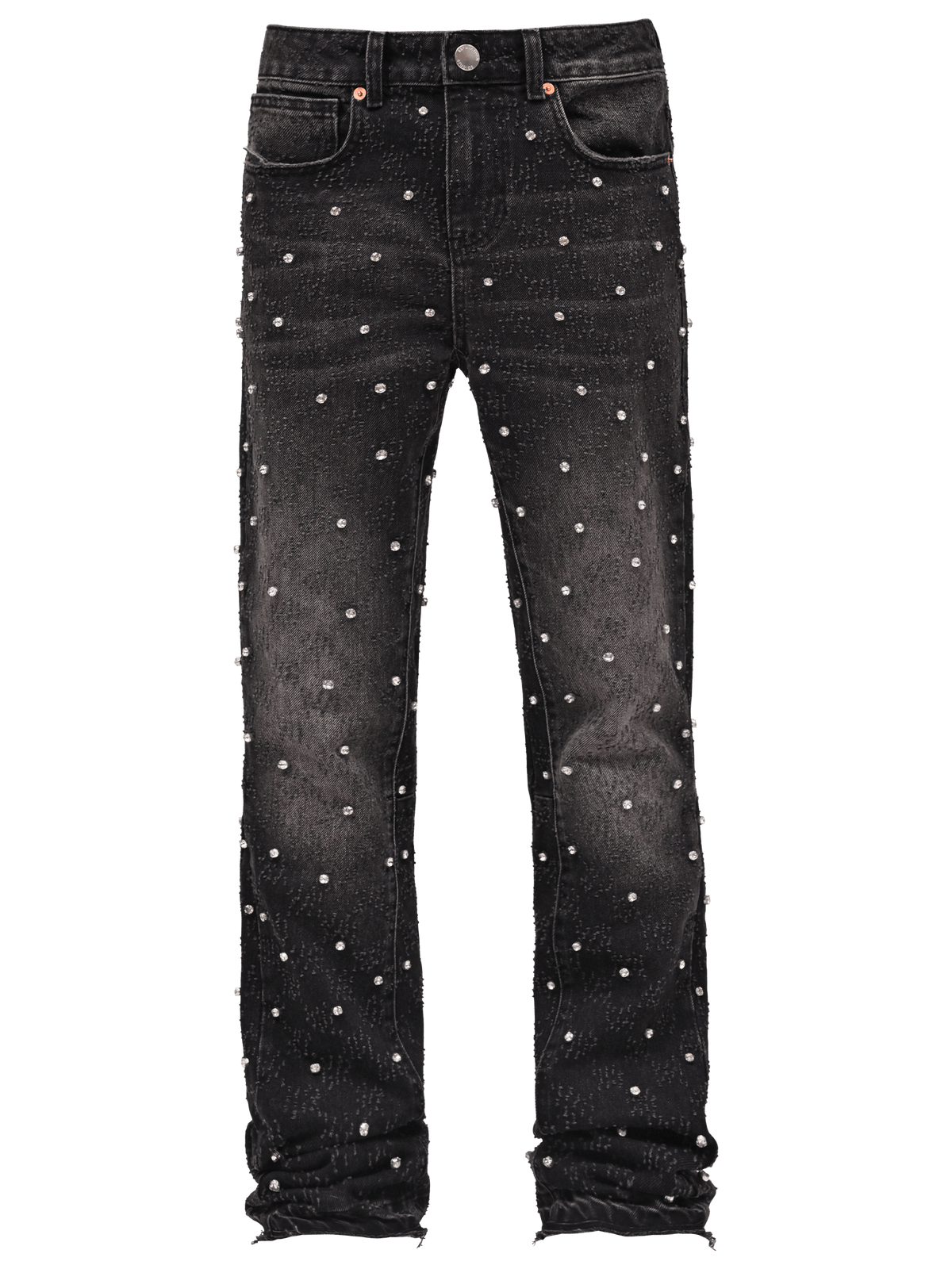 Rhinestone Flare Denim - Black